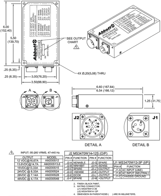 AM200 Series AC to DC Power Supplies - Abbott Technologies